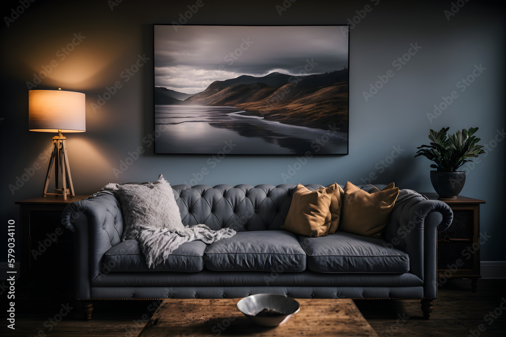 living room with a sofa, living room interior, sofa in living room ...