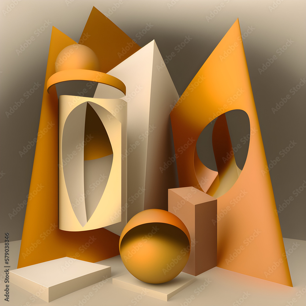 An abstract illustration inspired by geometric shapes - Artwork 34 ...