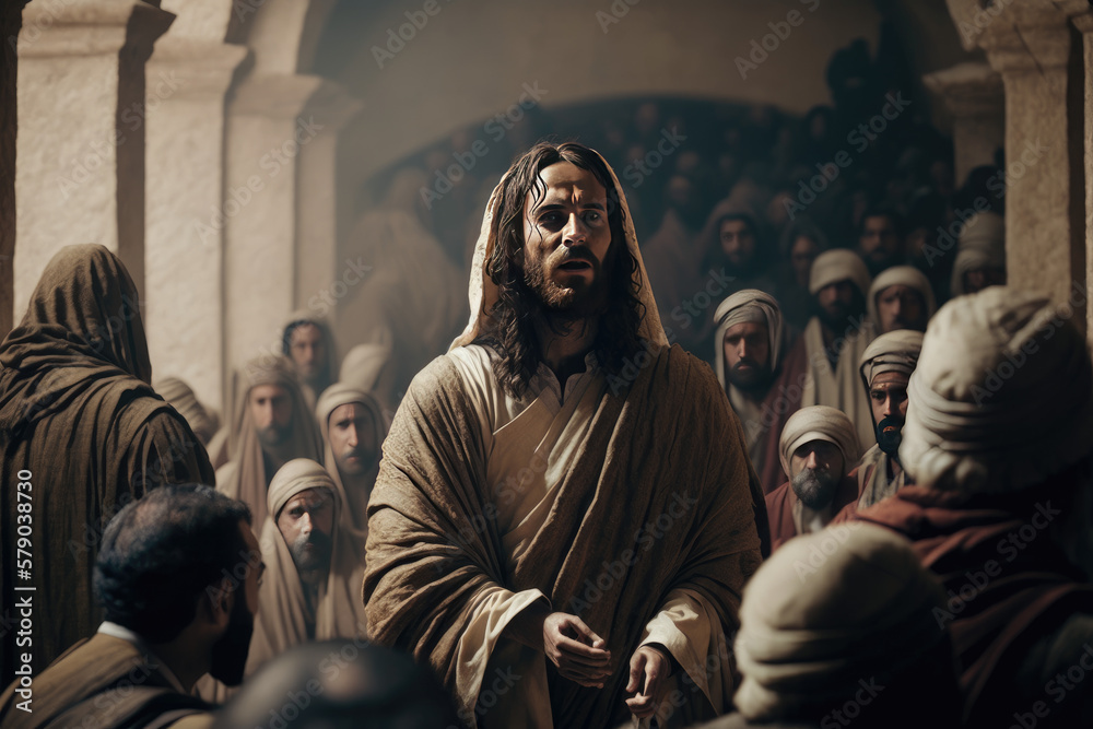 Jesus in the temple Stock Illustration | Adobe Stock