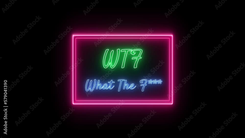 WTF - What The F*** Neon Green-blue Fluorescent Text Animation pink ...