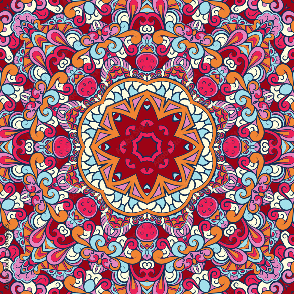 Seamless tile texture. Tracery mehndi design image. Ethnic doodle art ...