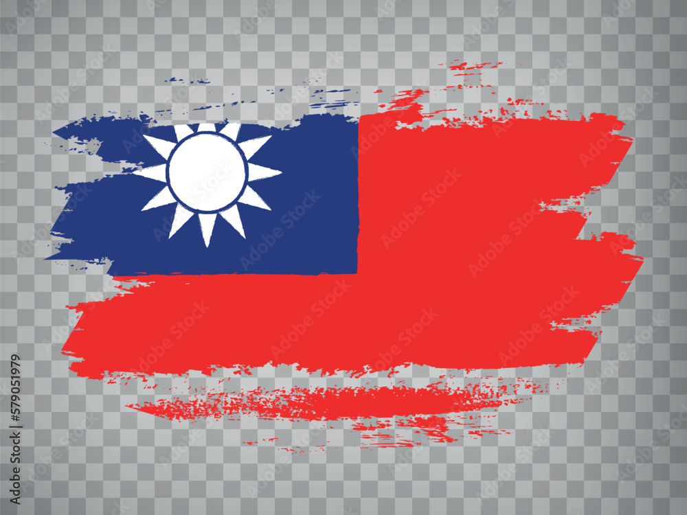 Flag of Taiwan brush stroke background. Flag Republic of China on ...