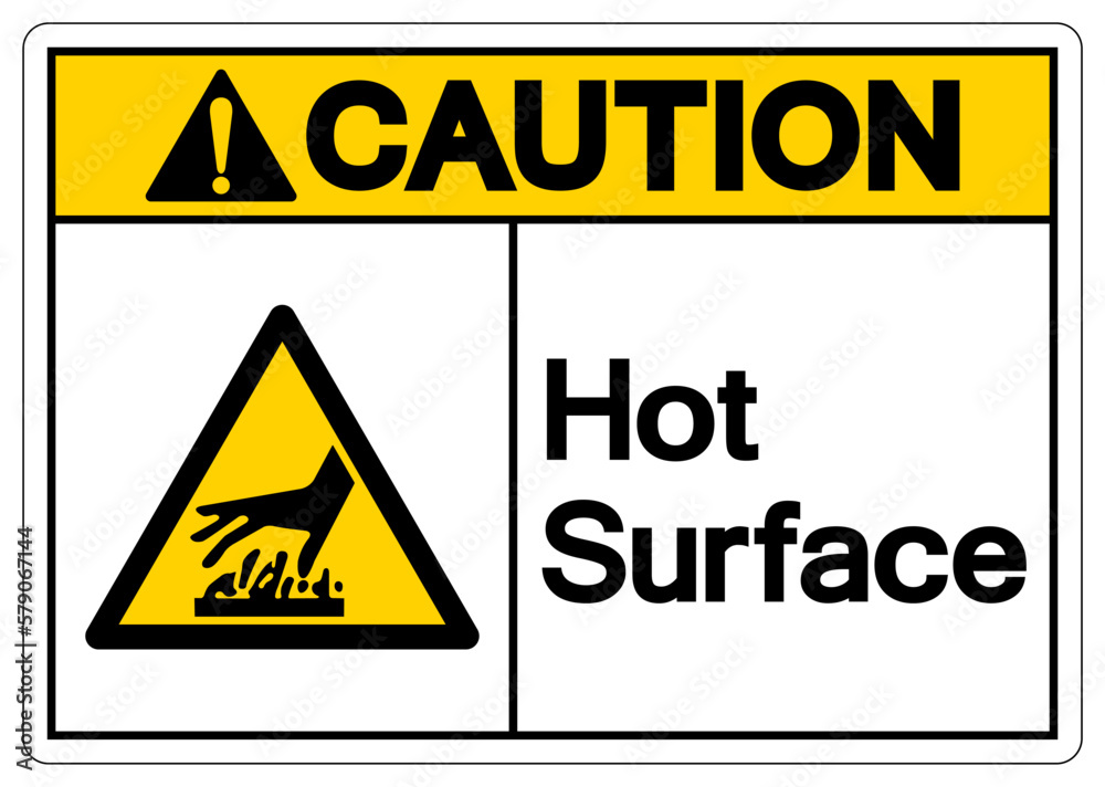Caution Hot Surface Symbol, Vector Illustration, Isolate On White ...
