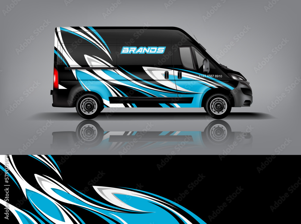 Vettoriale Stock Car decal design vector. Graphic abstract stripe ...