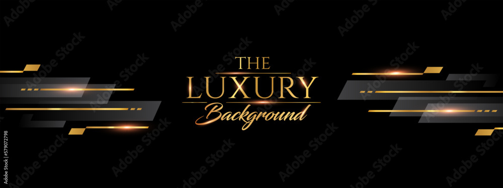 Black Golden Side Corner Flowing Lines Award Background. Luxury ...
