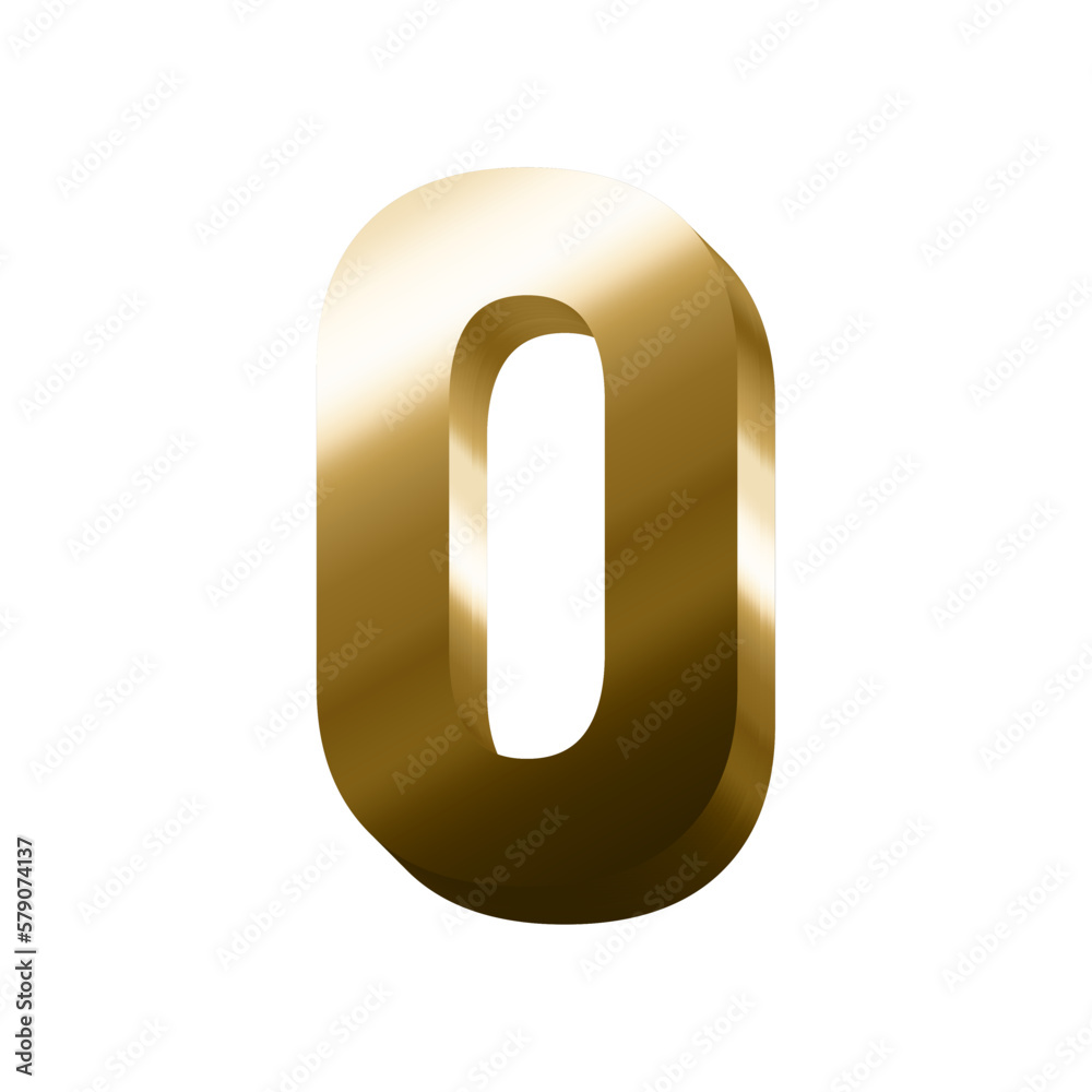 3d gold number 0 vector eps with transparent background Stock Vector ...