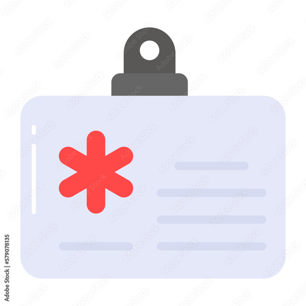 Beautiful icon of medical card, employee id card, hospital pass Stock ...