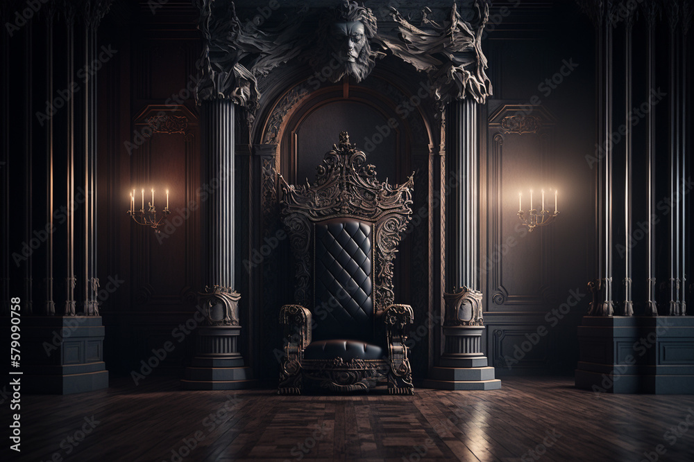 the throne in the throne room, created by a neural network, Generative ...