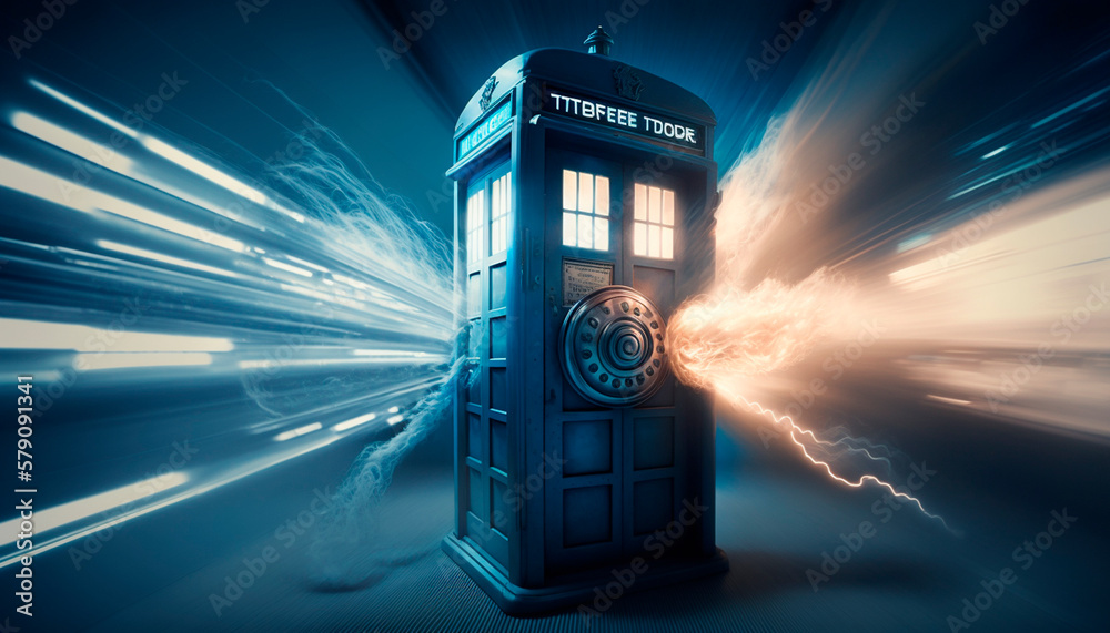 Time Capsule: Mystic Glowing English Phone Booth with Symbols for Time ...