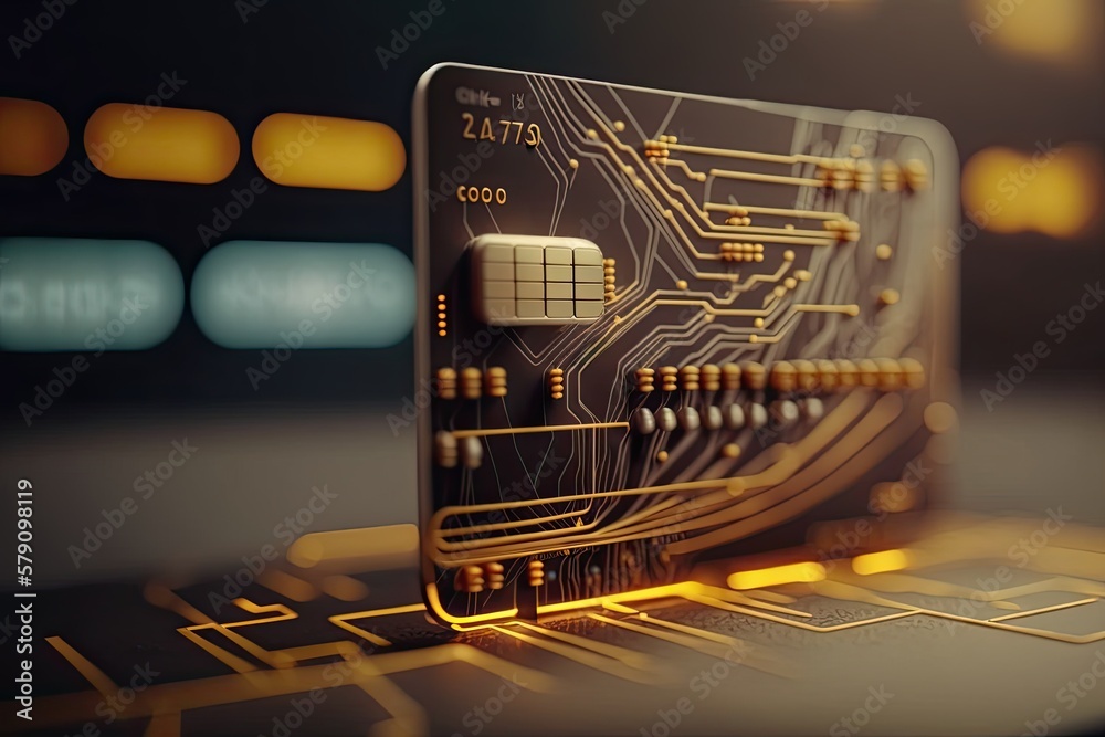 Futuristic credit card for online shopping. Payment Technology ...