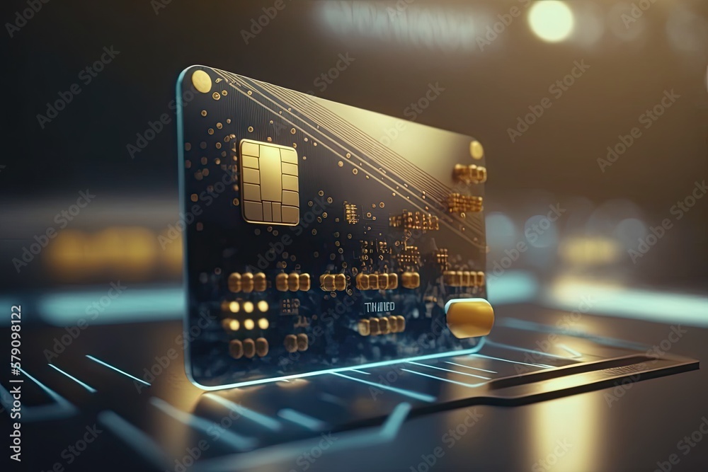 Futuristic credit card for online shopping. Payment Technology ...