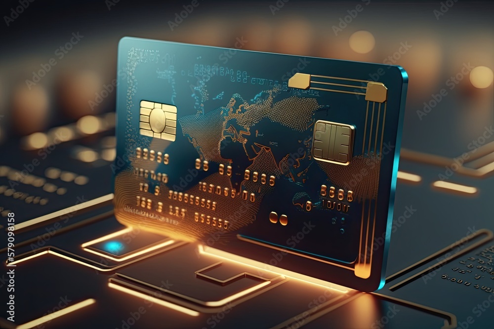 Futuristic credit card for online shopping. Payment Technology ...