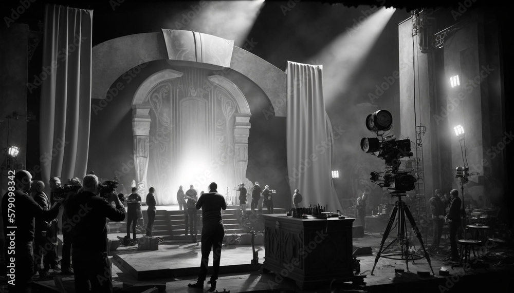behind the scenes of a movie set, created by a neural network ...