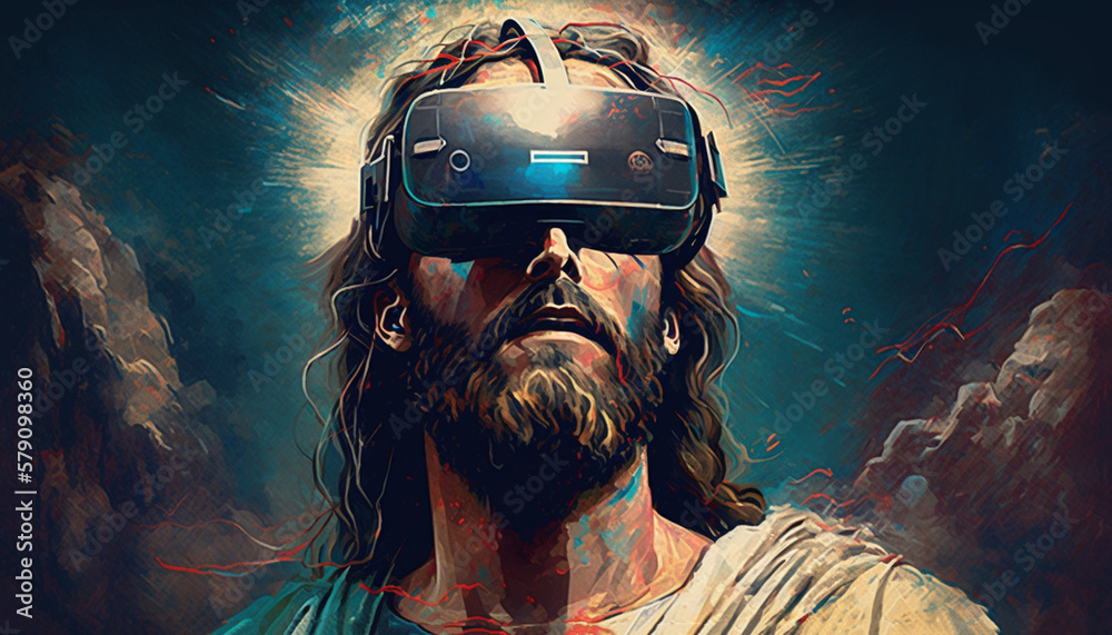 jesus in vr helmet, created by a neural network, Generative AI ...
