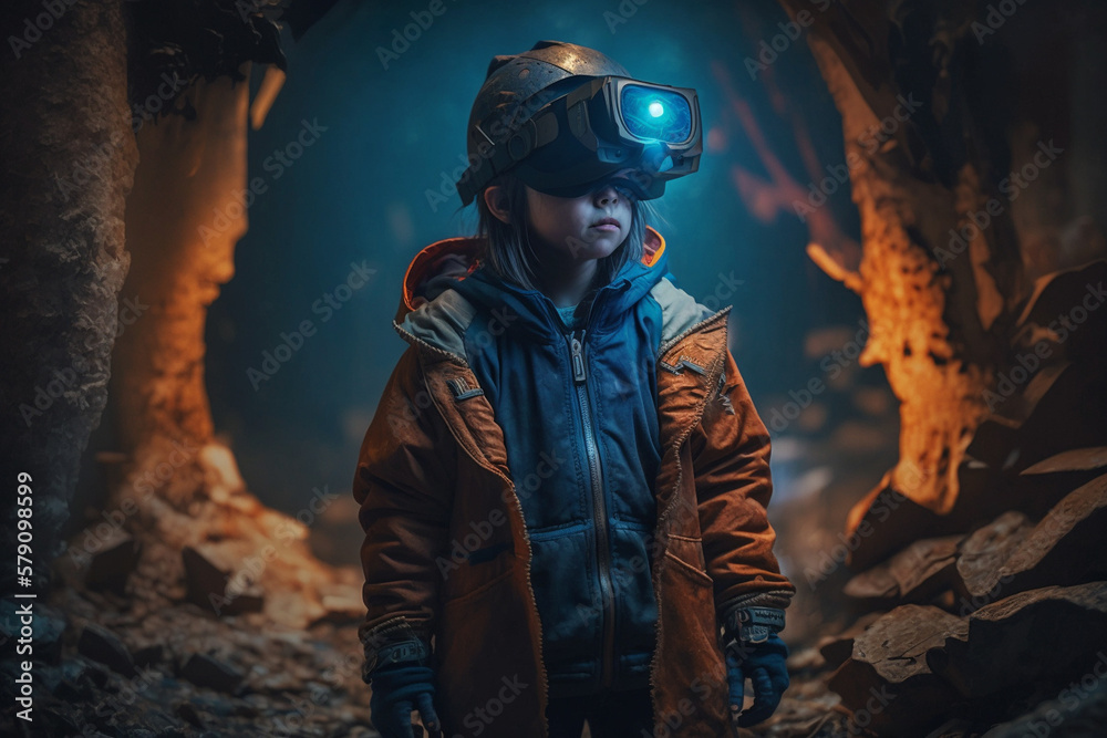 a homeless child in a vr helmet, created by a neural network ...