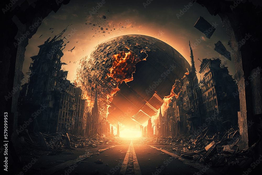 Ilustrace „World collapse, doomsday, created by a neural network ...
