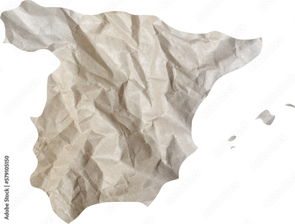 Spain map paper texture cut out on transparent background. Stock Photo ...
