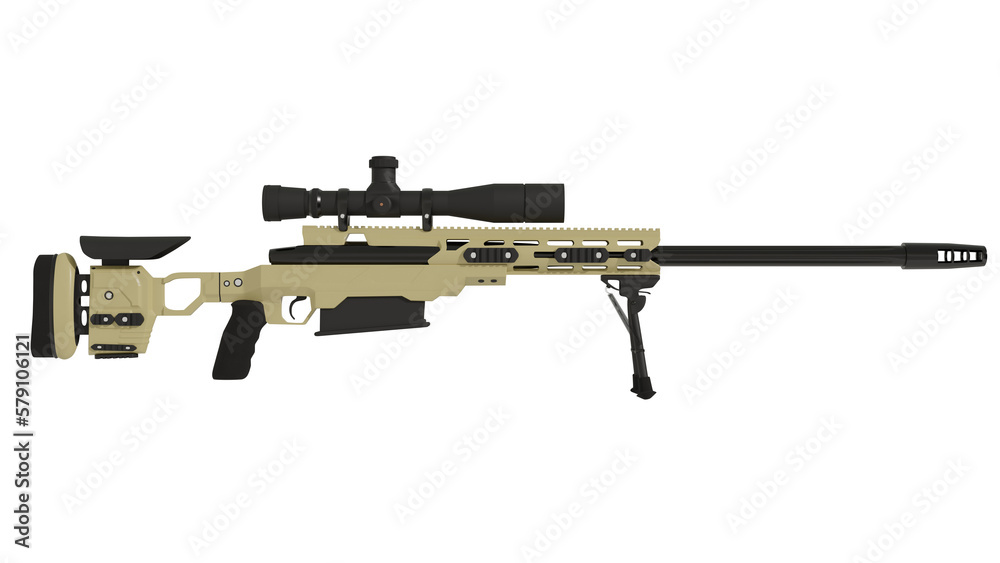 Sniper rifle Cadex. White background. 3D illustration Stock ...