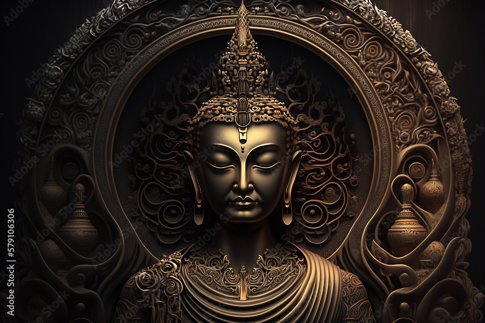 Gautama Buddha .The symbol of Hinduism, Buddhism, spirituality and ...