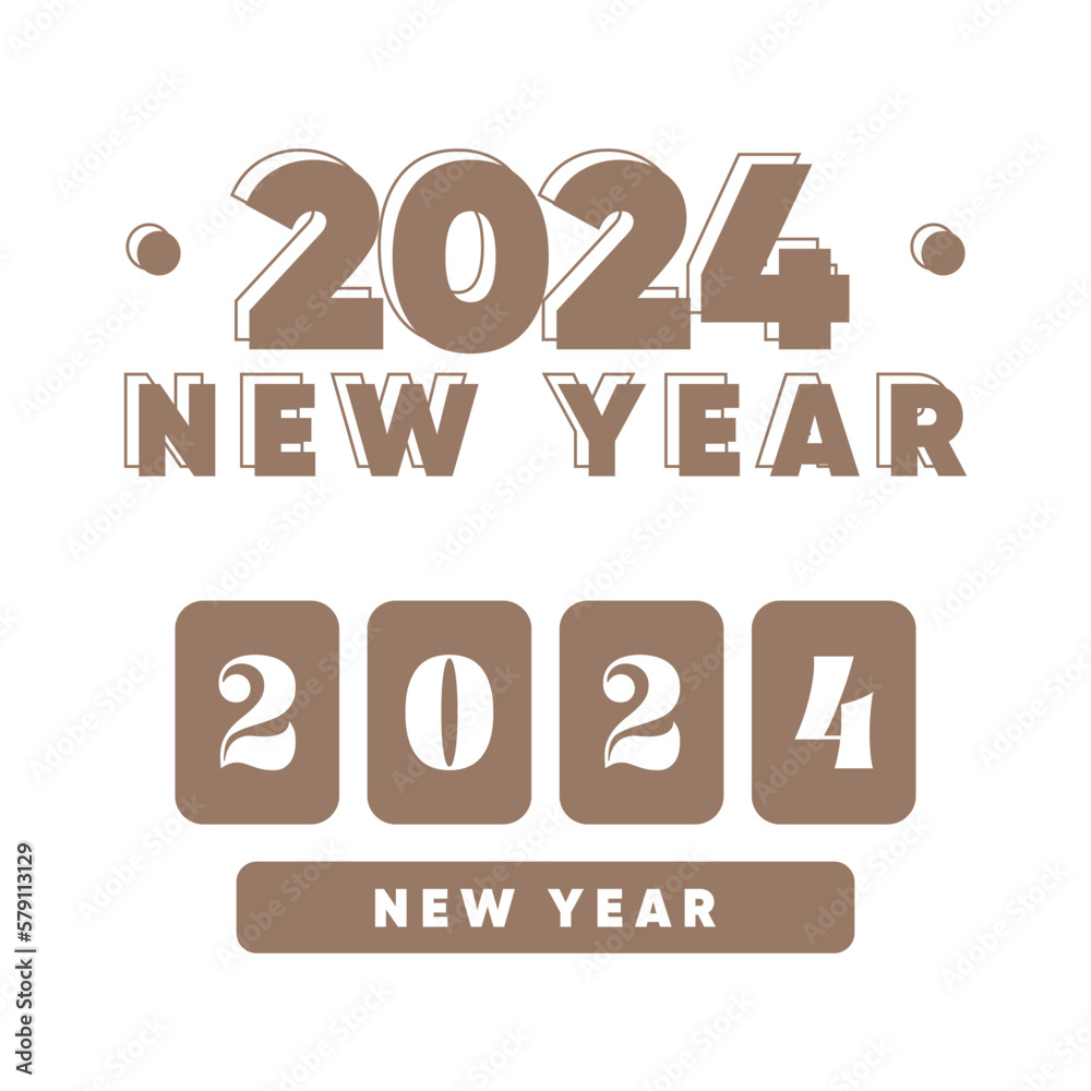 2024 new year logo text design set. 2024 number design template ...