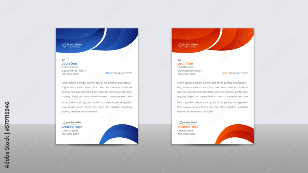 New Professional Modern Abstract letterhead template design 2024 for ...