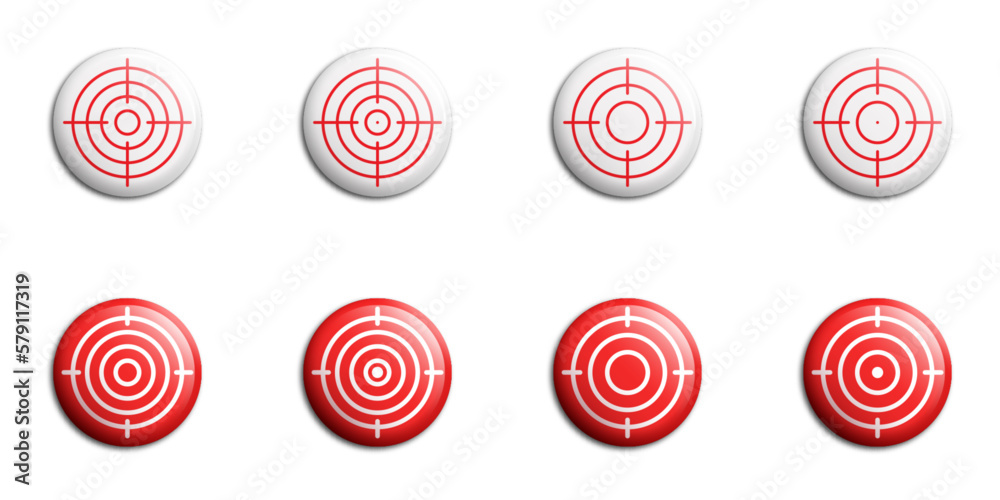 Set of accuracy, target and goal icons. Aim symbol. Flat vector ...