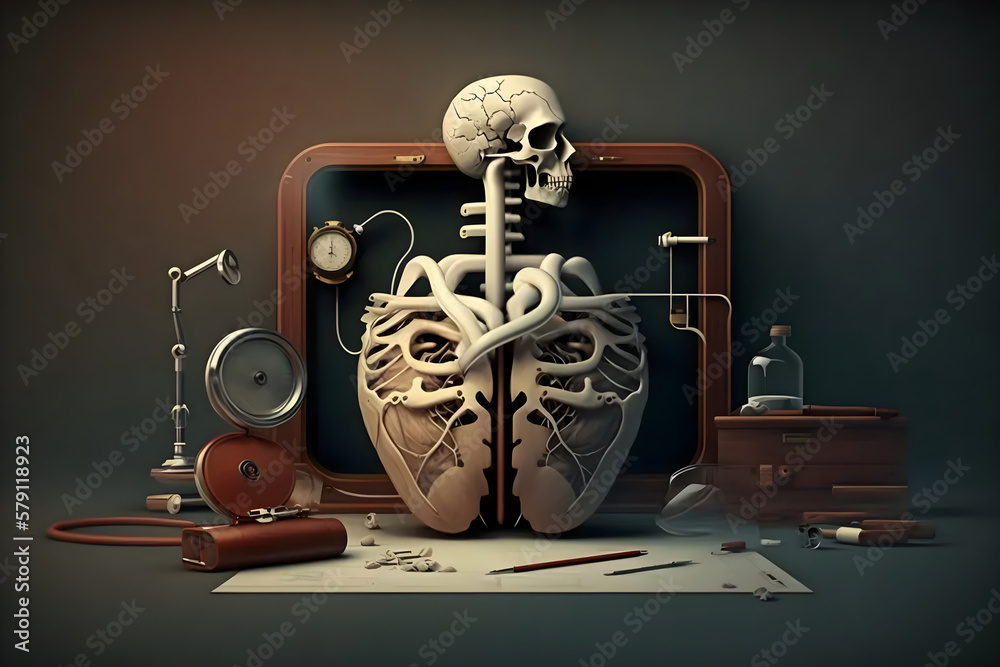 Human skeleton , medical concept, Generative AI content Stock Photo ...