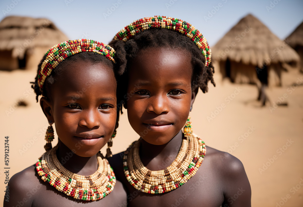 Generative AI image of black female children with accessories in ...
