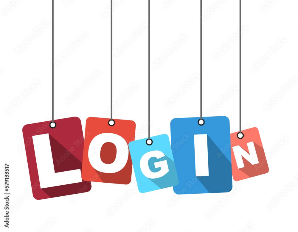 Colorful vector flat design background login. It is well adapted for ...