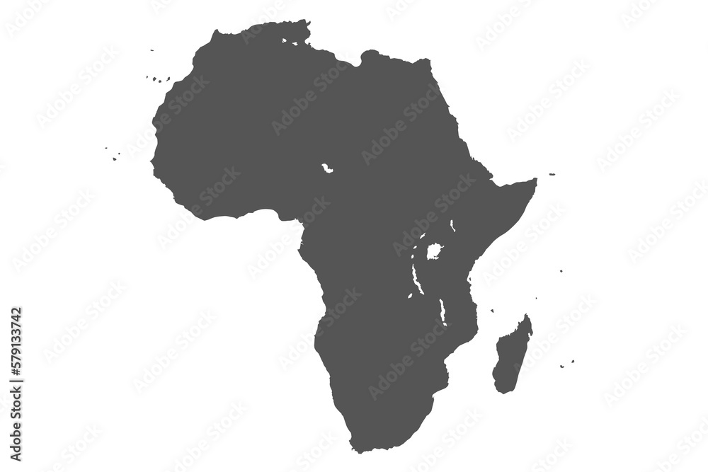 Flat Africa map continent countur. Africa continent. Africa map outline ...