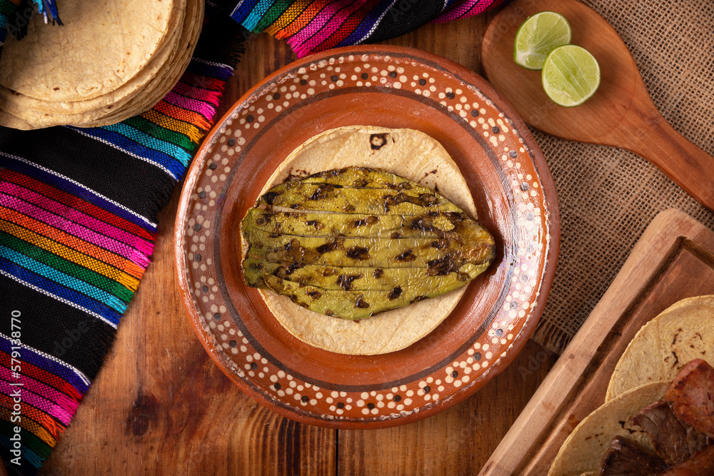 Roasted Nopal. The nopal is a cactus plant, a very popular ingredient ...