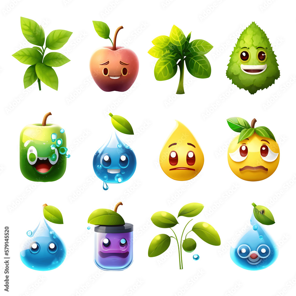 Nature Emojis | Multipack | PNG | No background | Fruit | Vegetables ...