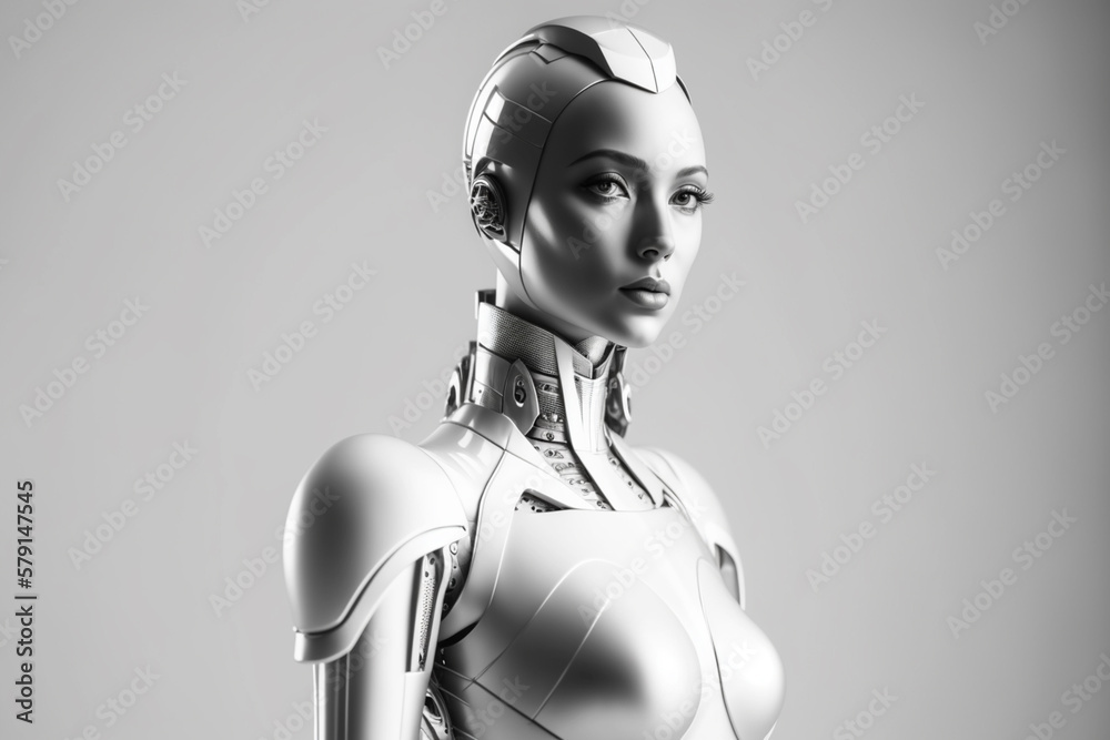 Robot woman background. Created with generative Ai technology. Stock ...