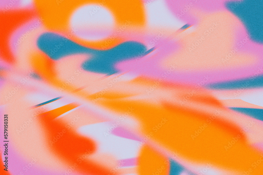 Abstract colorful gradient background in 70s retro design with grainy ...
