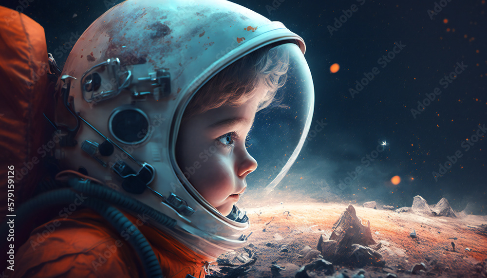 Child Astronaut in the outer space - Abstract Spaceman wallpaper ...