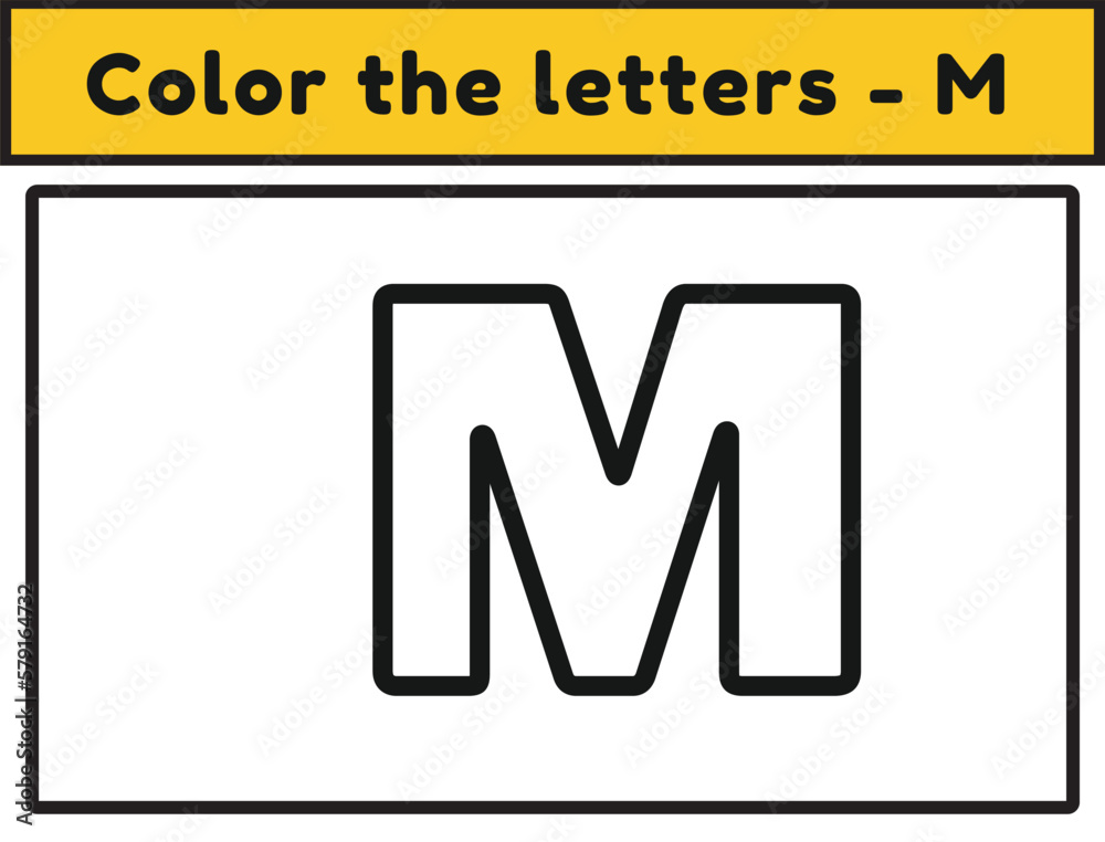 Alphabet letter M. Tracing Worksheet. ABC Activities and Exercises for ...