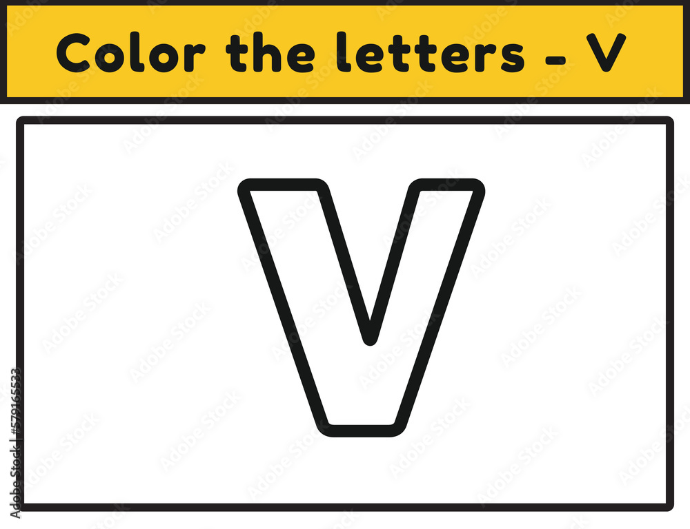 Alphabet letter V. Tracing Worksheet. ABC Activities and Exercises for ...
