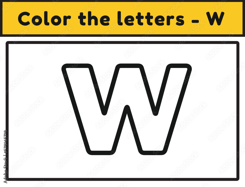 Alphabet letter W. Tracing Worksheet. ABC Activities and Exercises for ...