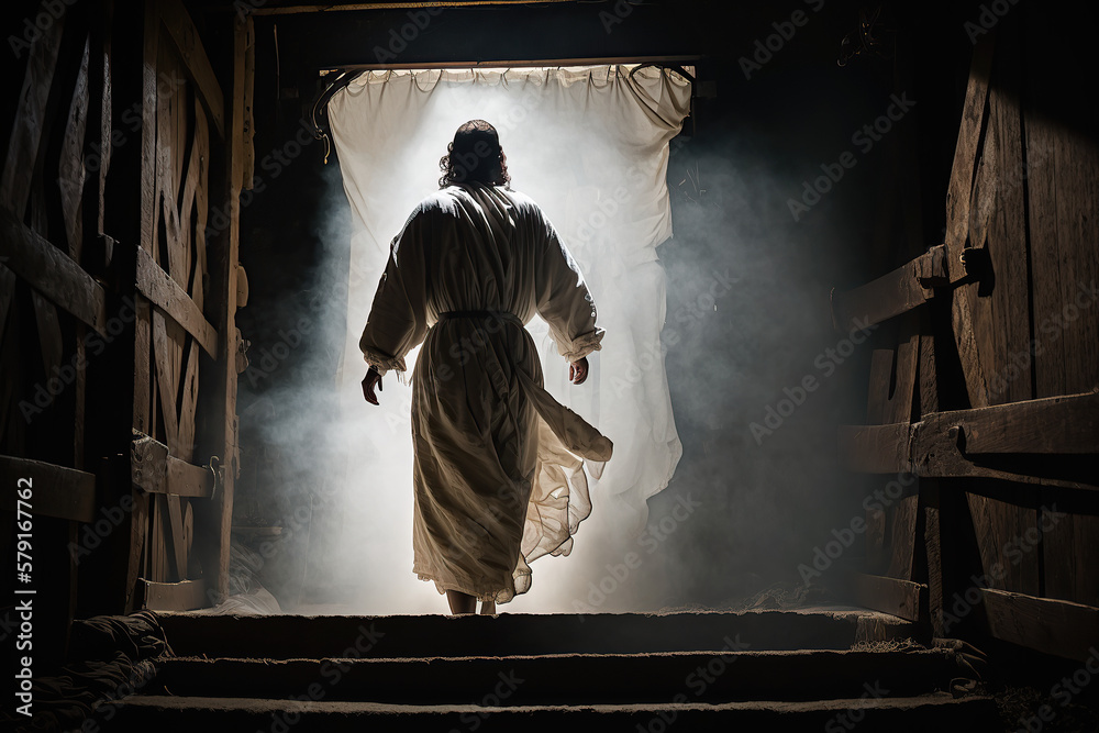 Ilustração do Stock: Christ Rose From The Grave, Jesus coming out of ...