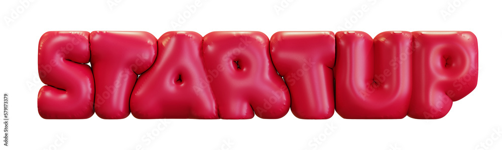 Inflated 3d word illustration in red color isolated on white. Stock ...