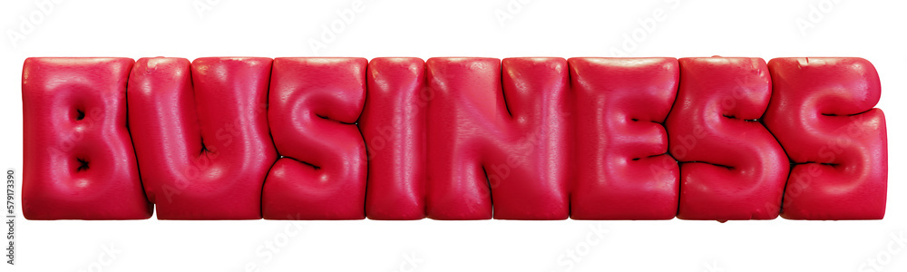 Inflated 3d word illustration in red color isolated on white. Stock ...