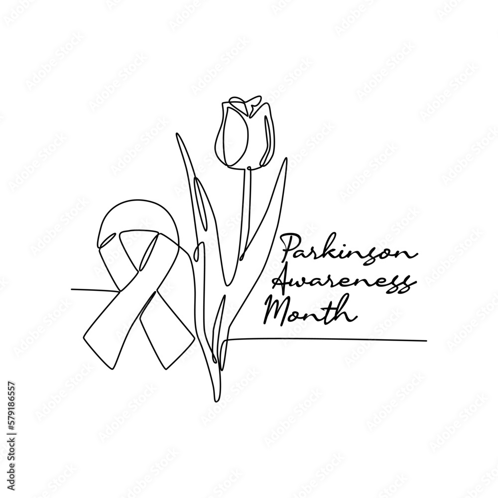 single line art of parkinson awareness month good for parkinson ...