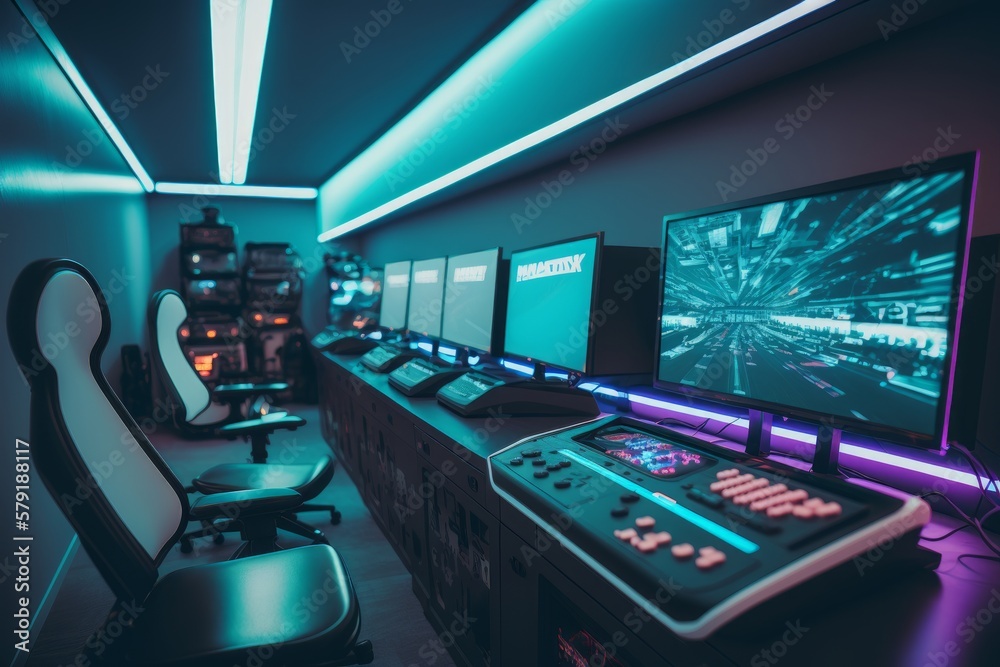 A Magical Gaming Center With Hyper-Detailed Game Consoles & High ...