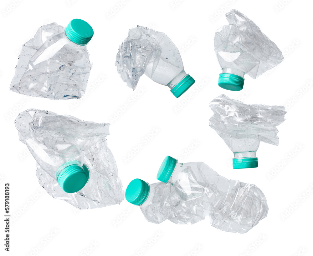 Plastic Bottle fall fly in mid air, pet plastic bottle floating ...