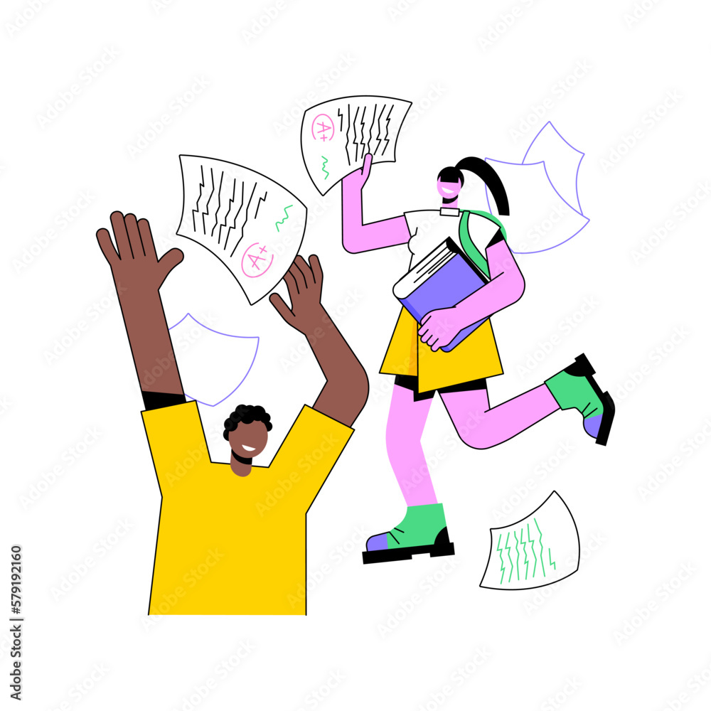Vetor de Passed the test isolated cartoon vector illustrations. Smiling ...