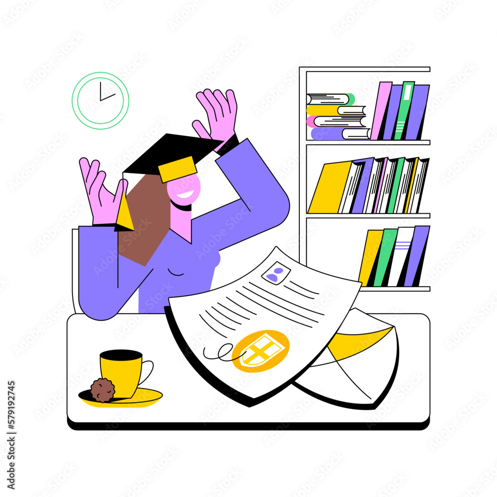 Getting acceptance letter isolated cartoon vector illustrations. Happy ... Getting acceptance letter isolated cartoon vector illustrations. Happy ...