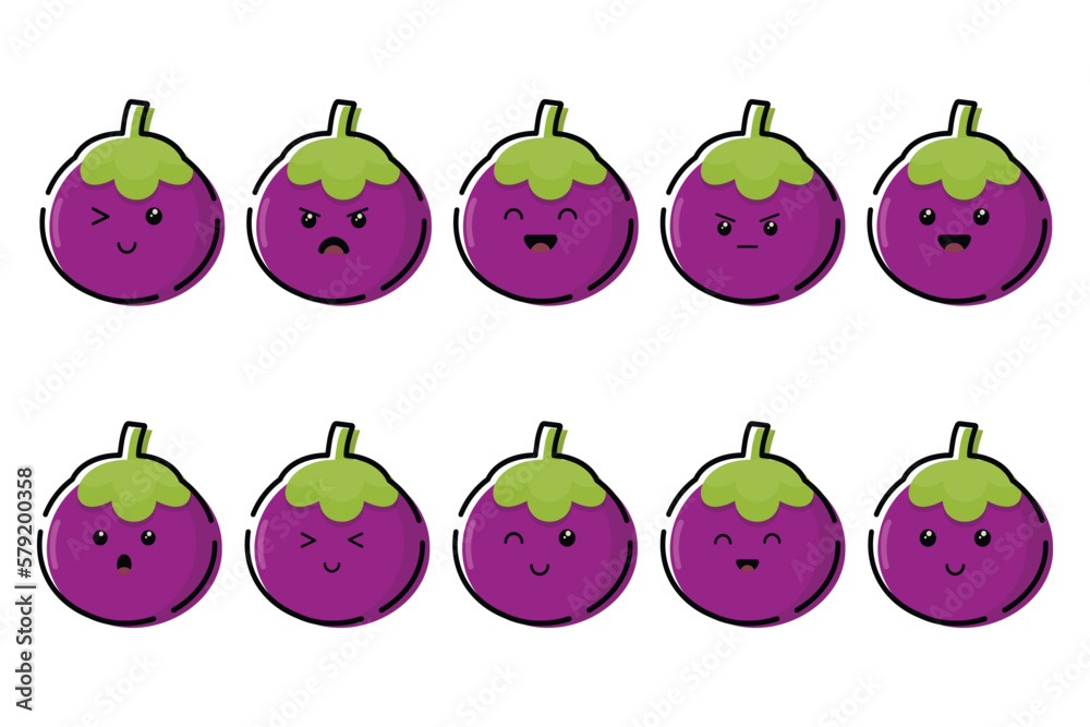 Cute Kawaii Icon Illustration Character Cartoon Vector Face Design ...