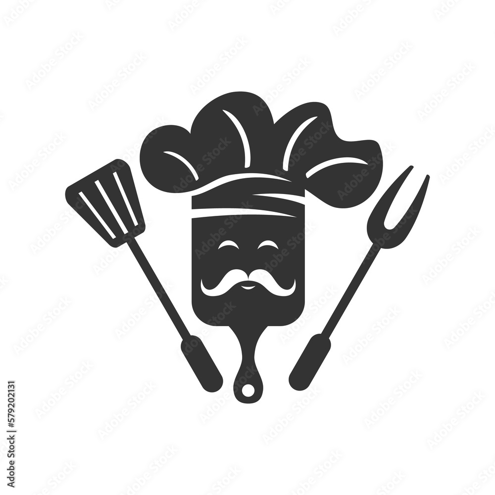 chef logo template Icon Illustration Brand Identity.Isolated and flat ...