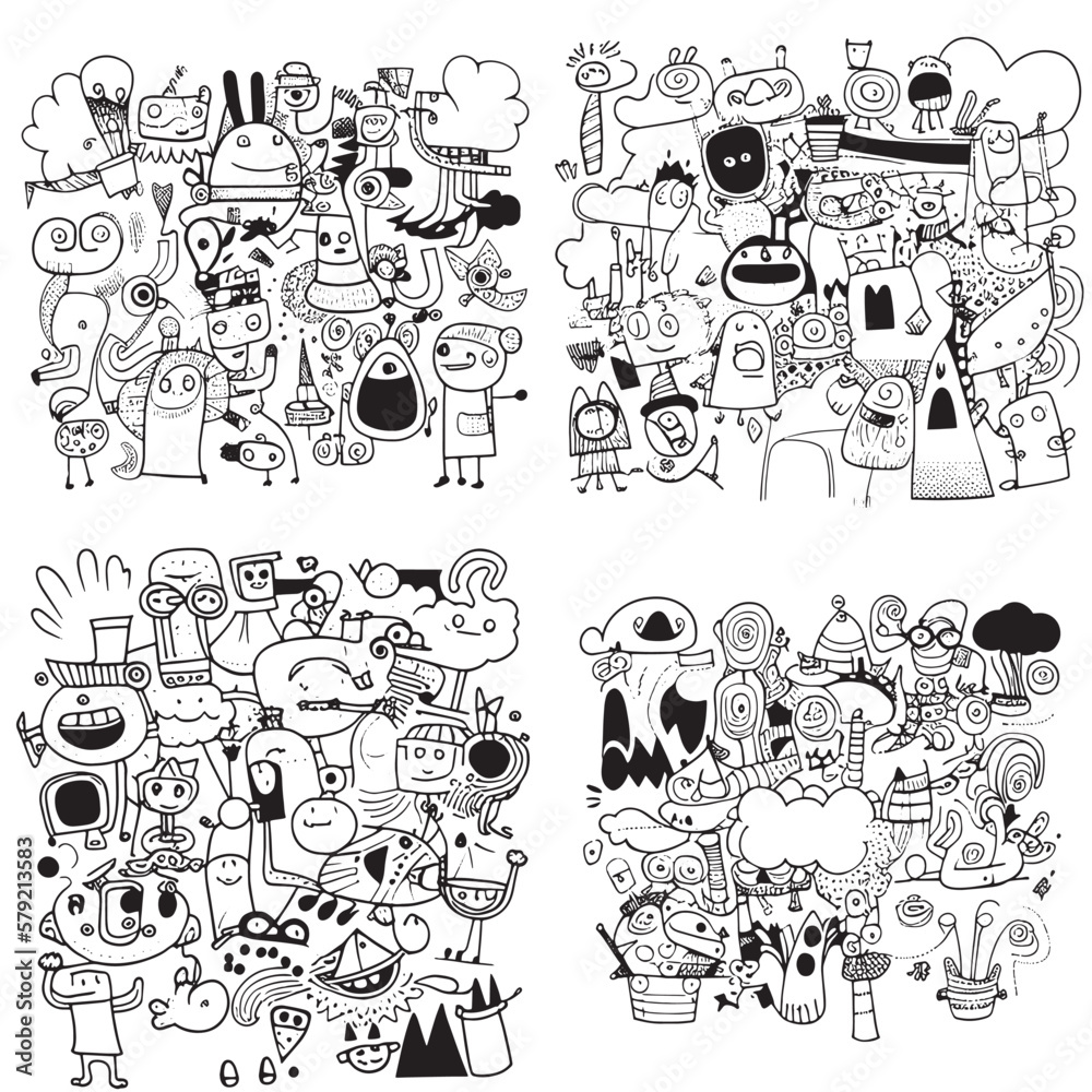 cute doodle line art ,Cute doodle line art is a type of illustration ...