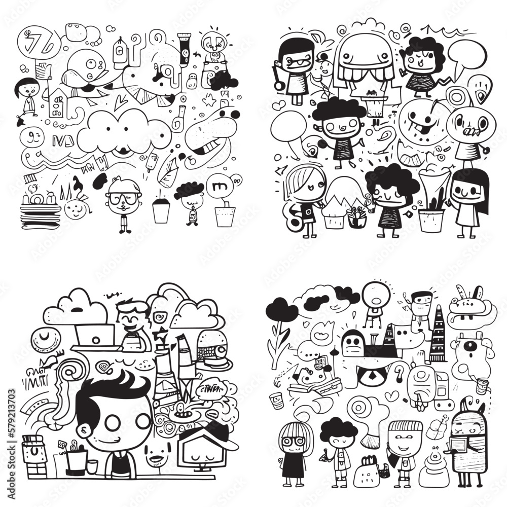 cute doodle line art ,Cute doodle line art is a type of illustration ...